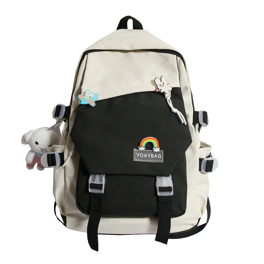 Casual Daypack Hit Color Student Girl Knapsack Large Travel Backpacks ...