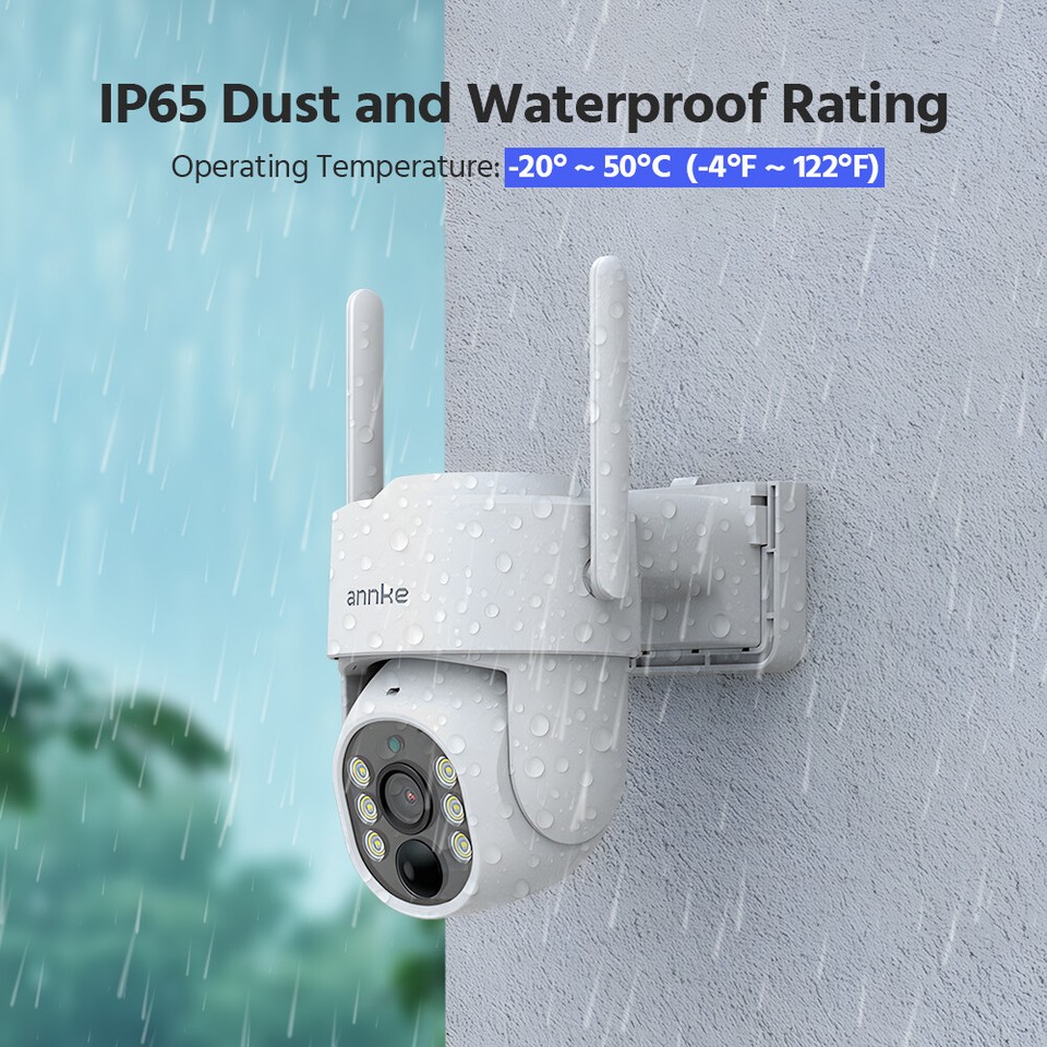 ANNKE 4MP Solar Battery Wireless PT Security Camera Two-Way Audio Color ...