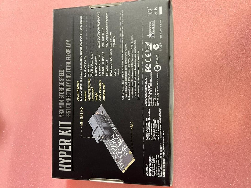 ASUS HYPER KIT M.2 TO MINI SAS HD for 2.5" NVMe SSD ADAPTER CARD/BOARD ...
