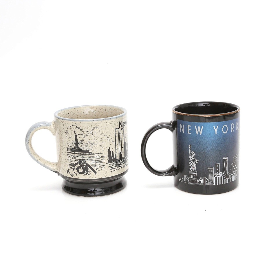 Vintage 2 Coffee Mugs - New York Skyline Twin Towers - Tea Collectable ...