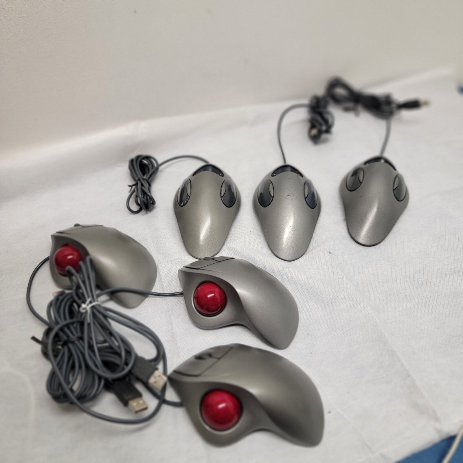 LOT OF 6 Logitech Trackman Marble USB T-BC21 & T BB18 Mouse's FOR PARTS ...