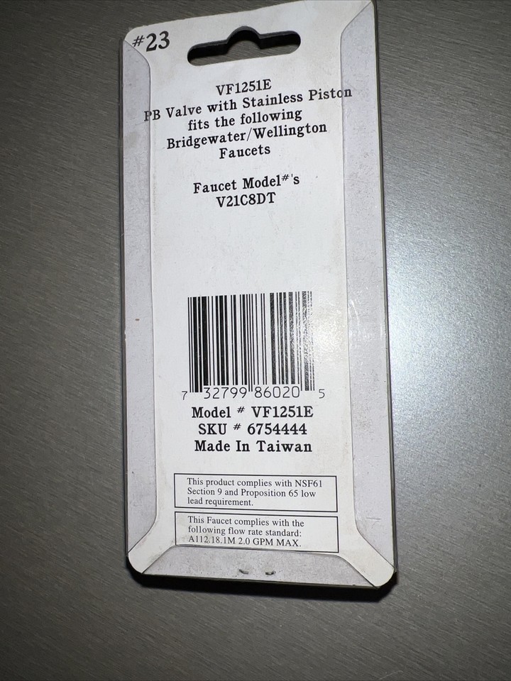 Bridgewater PB Valve with Stainless Piston - VF1251E 732799860205| eBay