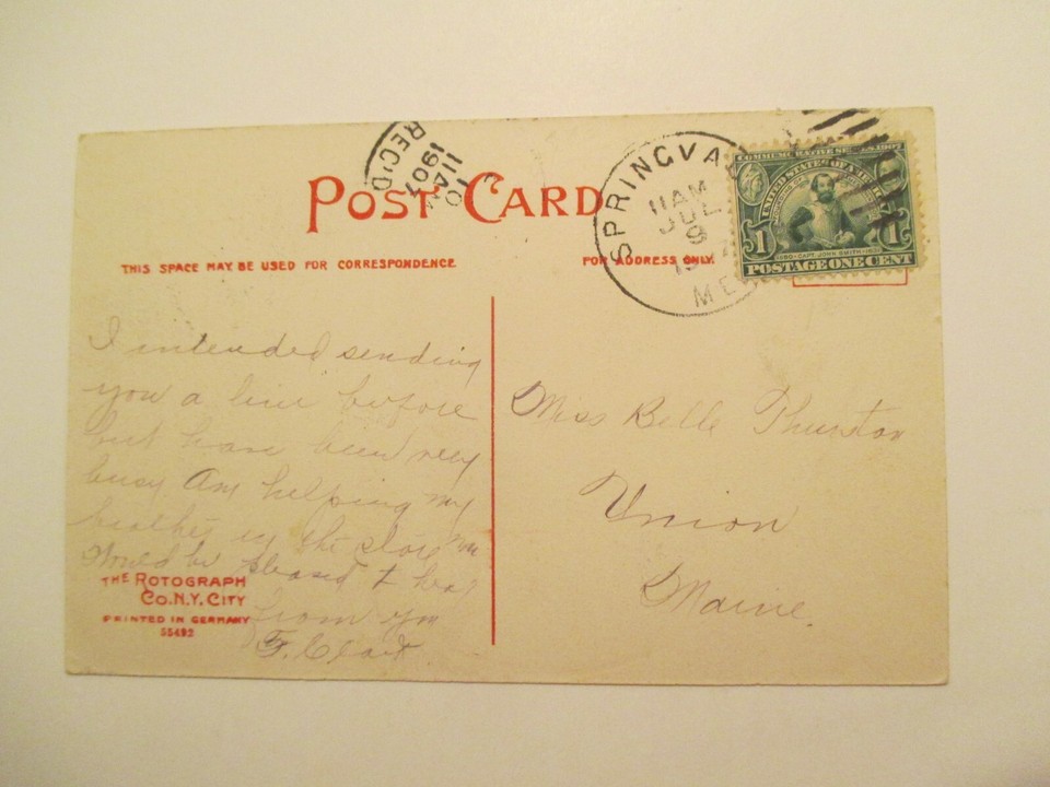 Springvale Maine Postcard Mousam River 1907 ME | eBay