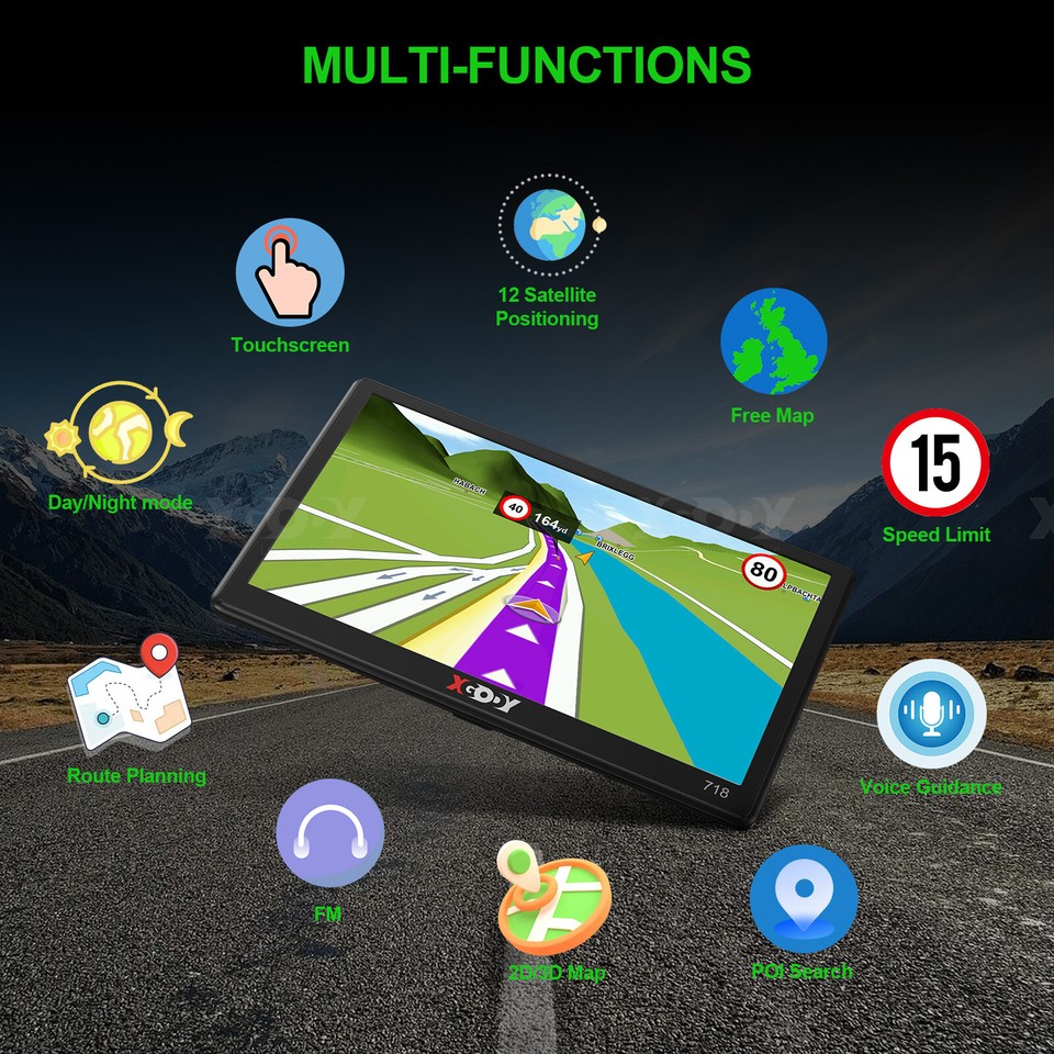 XGODY 7" Inch Car & Truck GPS Navigation Navigator Sat Navi 8GB Canada ...