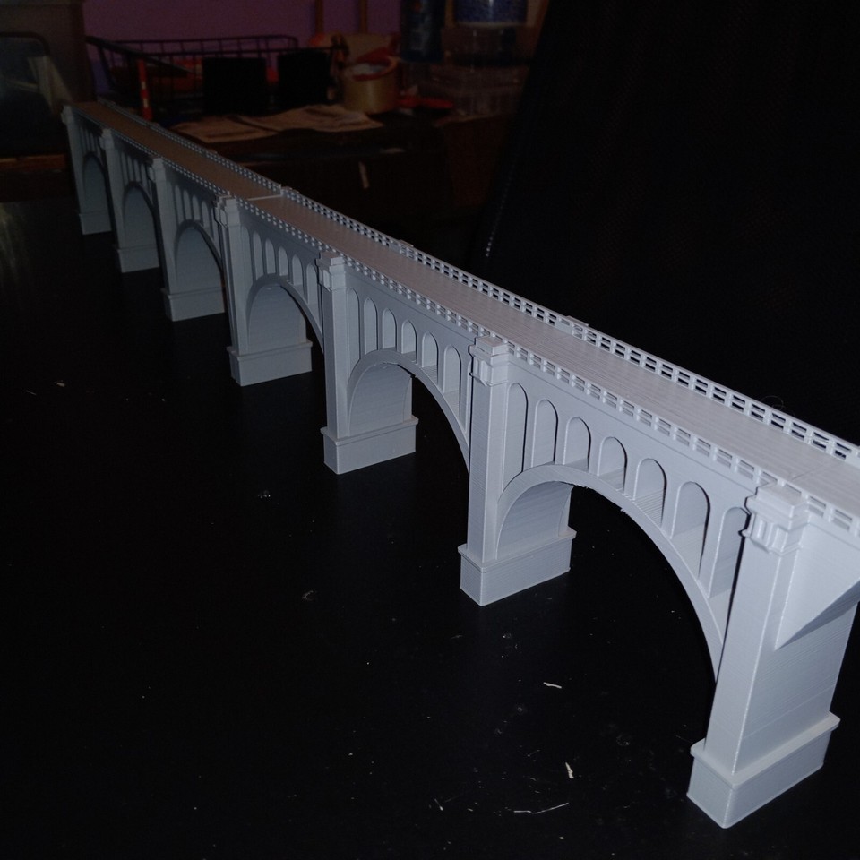 N Scale 2 Lane Bridge 30-Inch long Paulins Kill Viaduct Bridge 3D ...