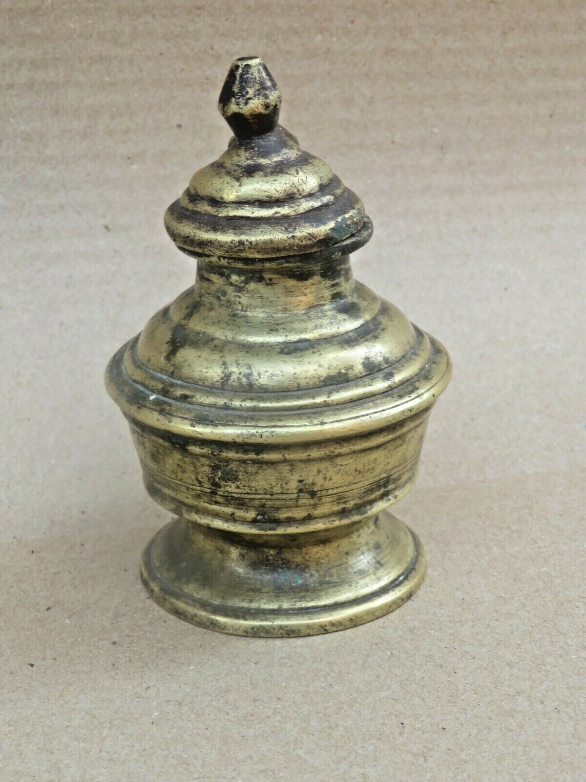 VINTAGE INK POT SOLID BRASS INKWELLDESK TABLE DIP PEN TOOL COLLECTIBLE ...