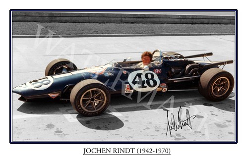 Jochen Rindt signed 12x18 inch photograph poster - 1970 Formula 1 World ...