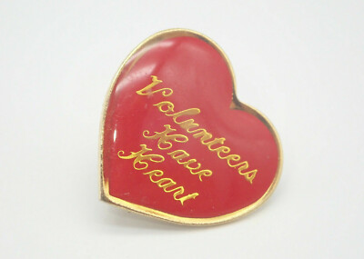 Volunteers Have Heart Red Heart Vintage Lapel Pin | eBay
