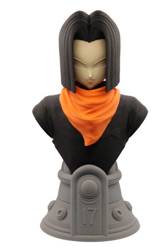 14" 3D Printed Android 17 Bust – High-Quality Dragon Ball Collectible ...
