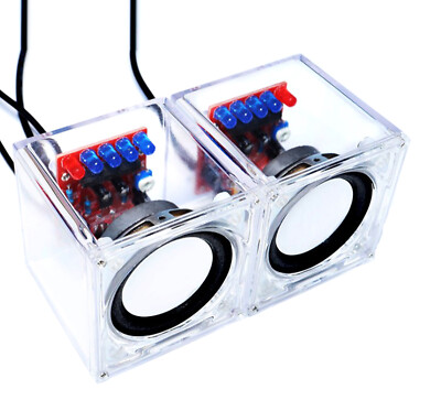 USB Amplifier Electronic Transparent Stereo Speaker Box Sound Amplifier ...
