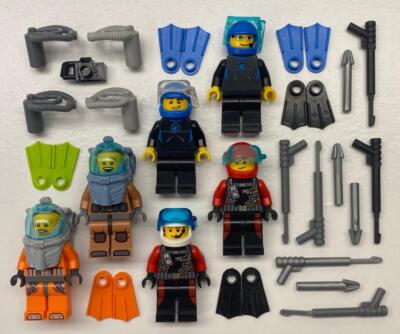 6 Lego Scuba Diver Minifigs Lot: figures town city deep sea explorers ...