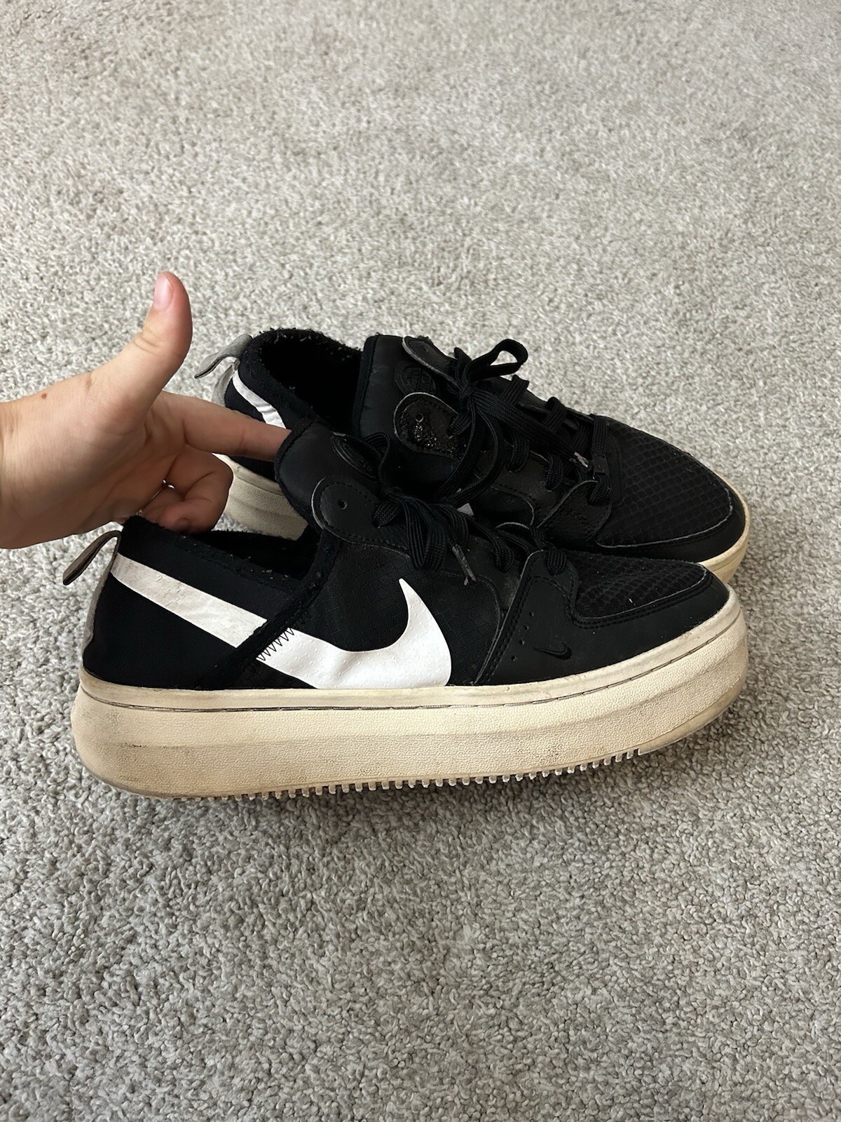 NIKE Court Vision Alta Size 11 Black/White Women’s Sn… - Gem