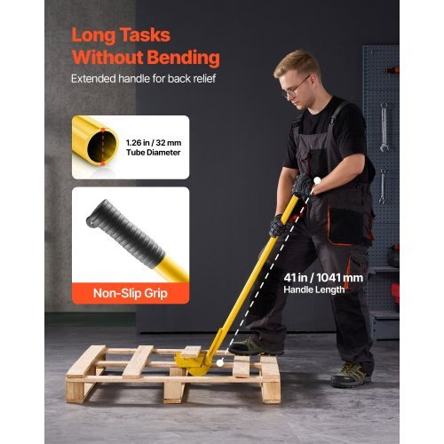 Pallet Buster Tool, 41 Inch Carbon Steel Handle Wrecking Pry Bar, 2000 ...