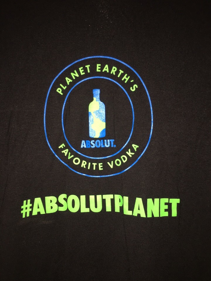 Absolut Vodka. Bamboo T Shirt Planet Earth med/ lg Or Xl free ship USA ...