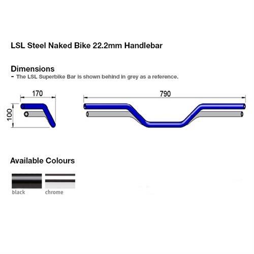 LSL Naked Bike Steel Handlebar BLK 22.2mm BMW R1150 GS 2003 | eBay