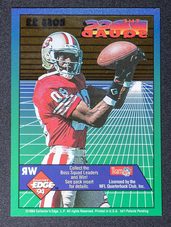 JERRY RICE 1994 COLLECTORS EDGE *BOSS SQUAD* TRANSPARENT INSERT #22 | eBay