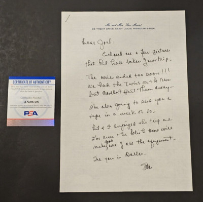 Rare STAN MUSIAL Signed Hand Written Letter-Great Content-HOF-CARDINALS ...