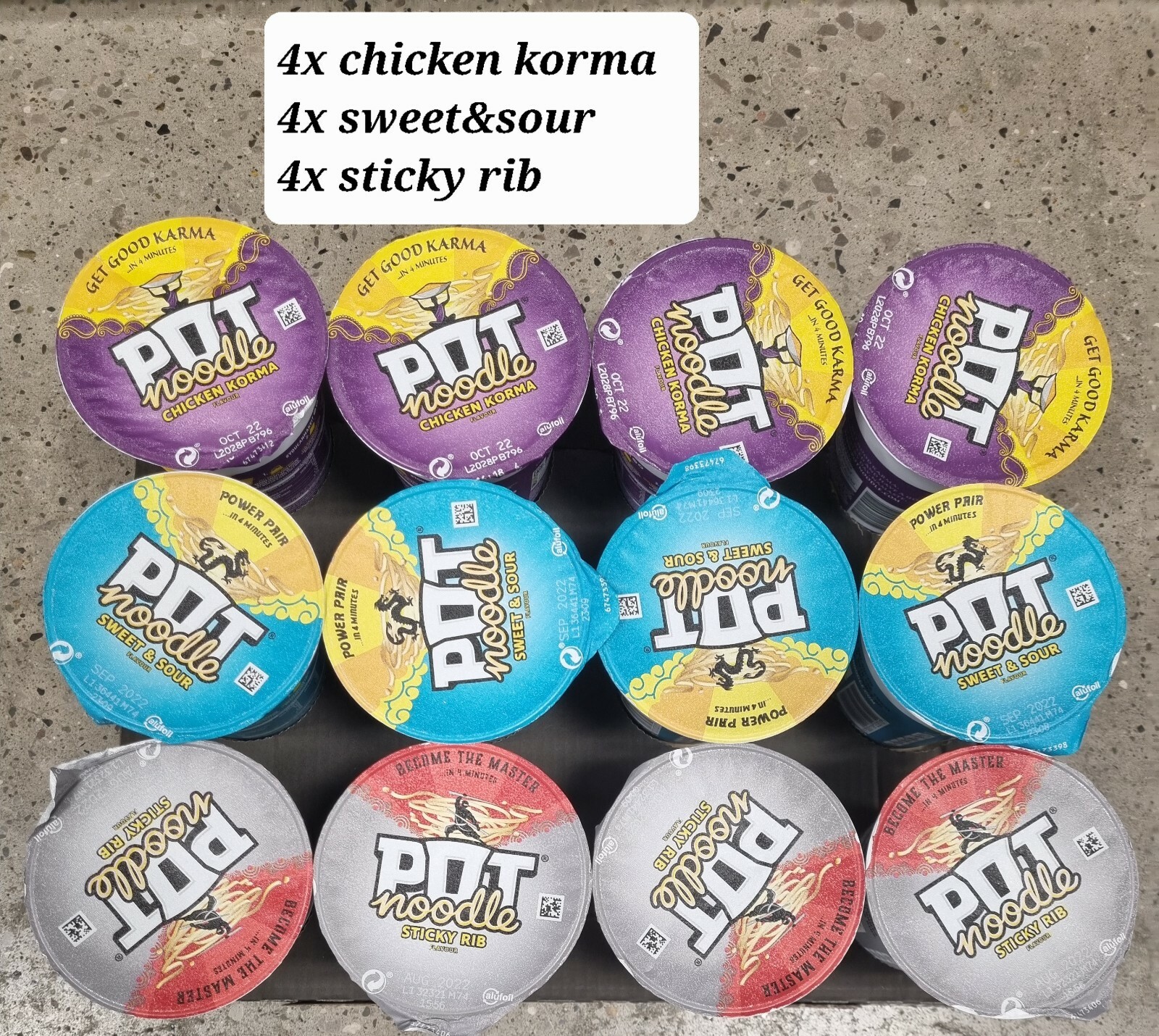 Pot noodle Multi Pack of Flavours-12x90g.Naked mix&match 12x78g | eBay