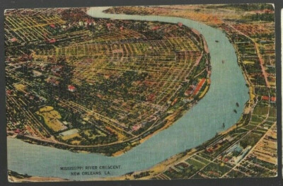 pk91427:Postcard-Vintage View Mississippi River Crescent,New Orleans ...