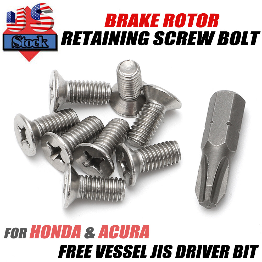 Brake Rotor Disk JIS Retaining Screws Bolts + Free Vessel Bit For Honda ...