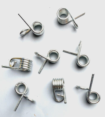 2 x Metal Small Tension Torsion Springs With Hook Chrome Hole Diameter ...