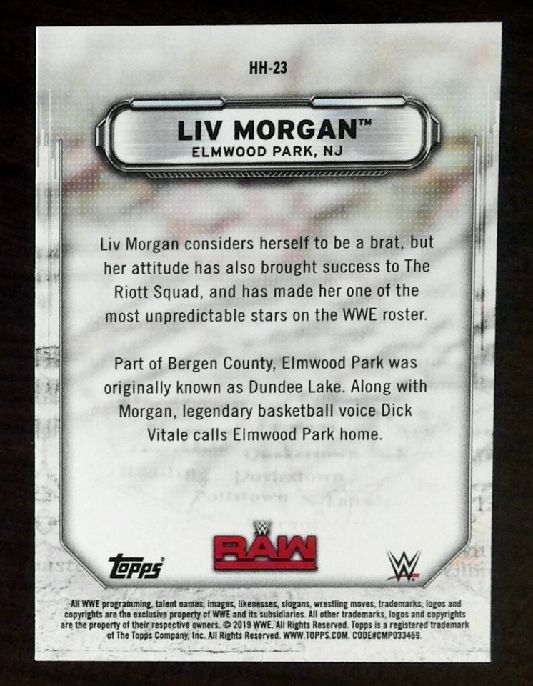 2019 Topps Hometown Heroes WWE Raw Liv Morgan #HH-23 | eBay