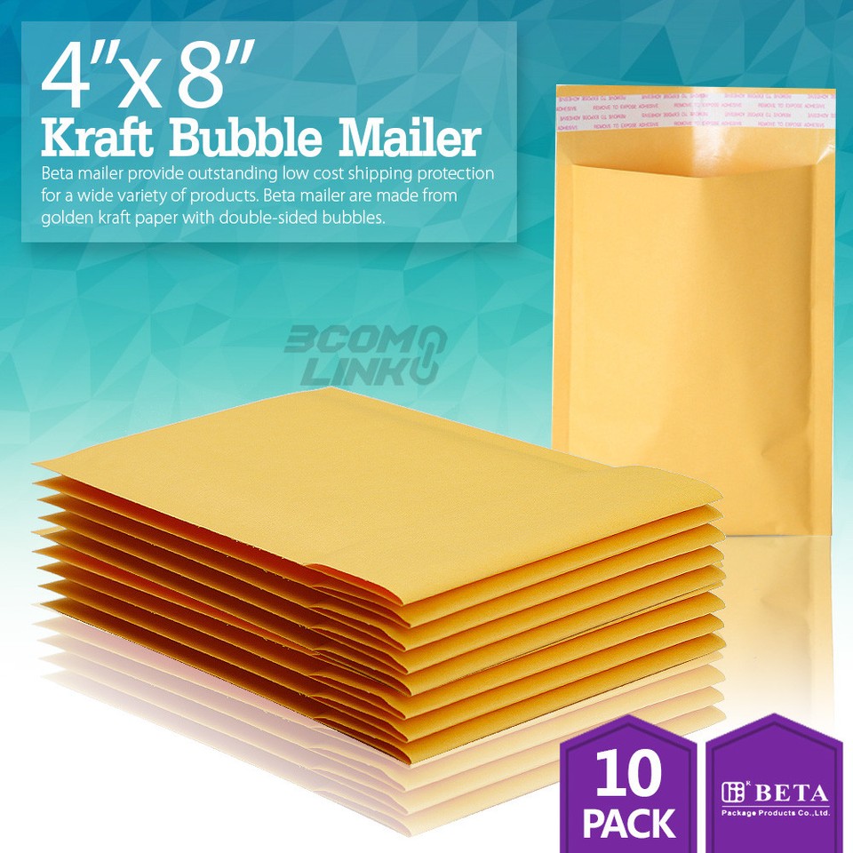 4x8 (4x7) Kraft Self Seal Bubble Mailer Padded Envelope, #000 25 ...