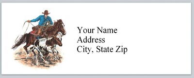 30 Personalized Return Address Labels Cowboy Roping Steer Buy3 get ...