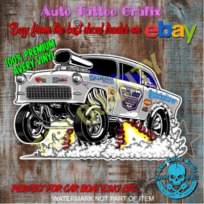 SPEED BROS 55 CHEVY GASSER DECAL STICKER VINTAGE CAR TRUCK ROD DECALS ...