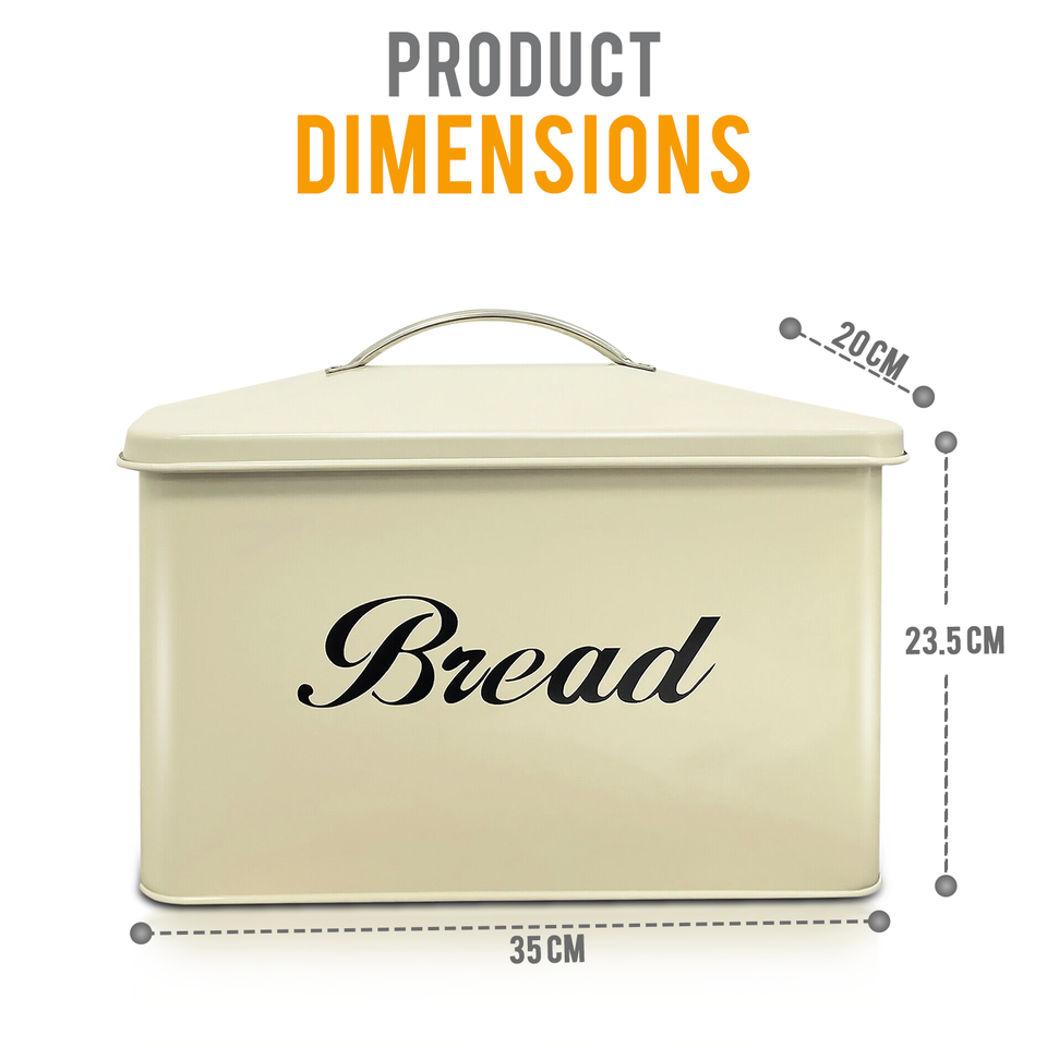 Vintage Style Bread Bin Large Stainless Steel Food Storage Retro Home ...