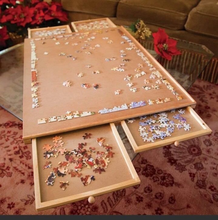 Bits and Pieces Standard 1000 Piece Puzzle Plateau w/ Storage Drawers ...