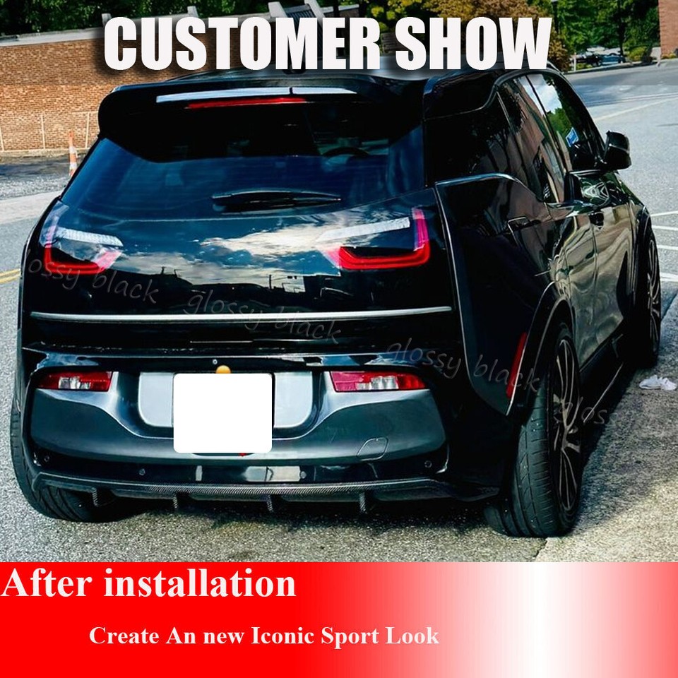 GLOSSY BLACK For BMW i3 I3S 2018-22 Front Bumper Lip Rear Diffuser Side ...