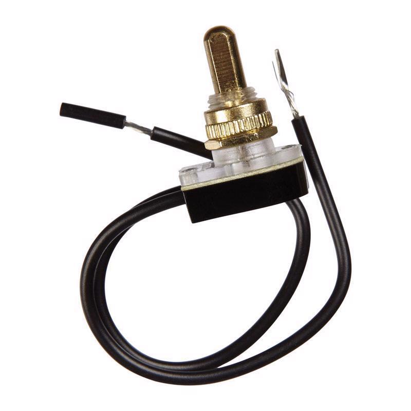 Jandorf 6 amps Single Pole Push Button Appliance Switch Black/Brass 1 ...