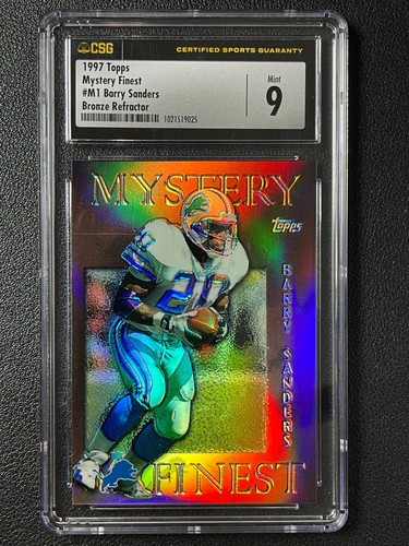 BARRY SANDERS CSG 9 1997 TOPPS MYSTERY FINEST M1 BRONZE REFRACTOR MINT ...
