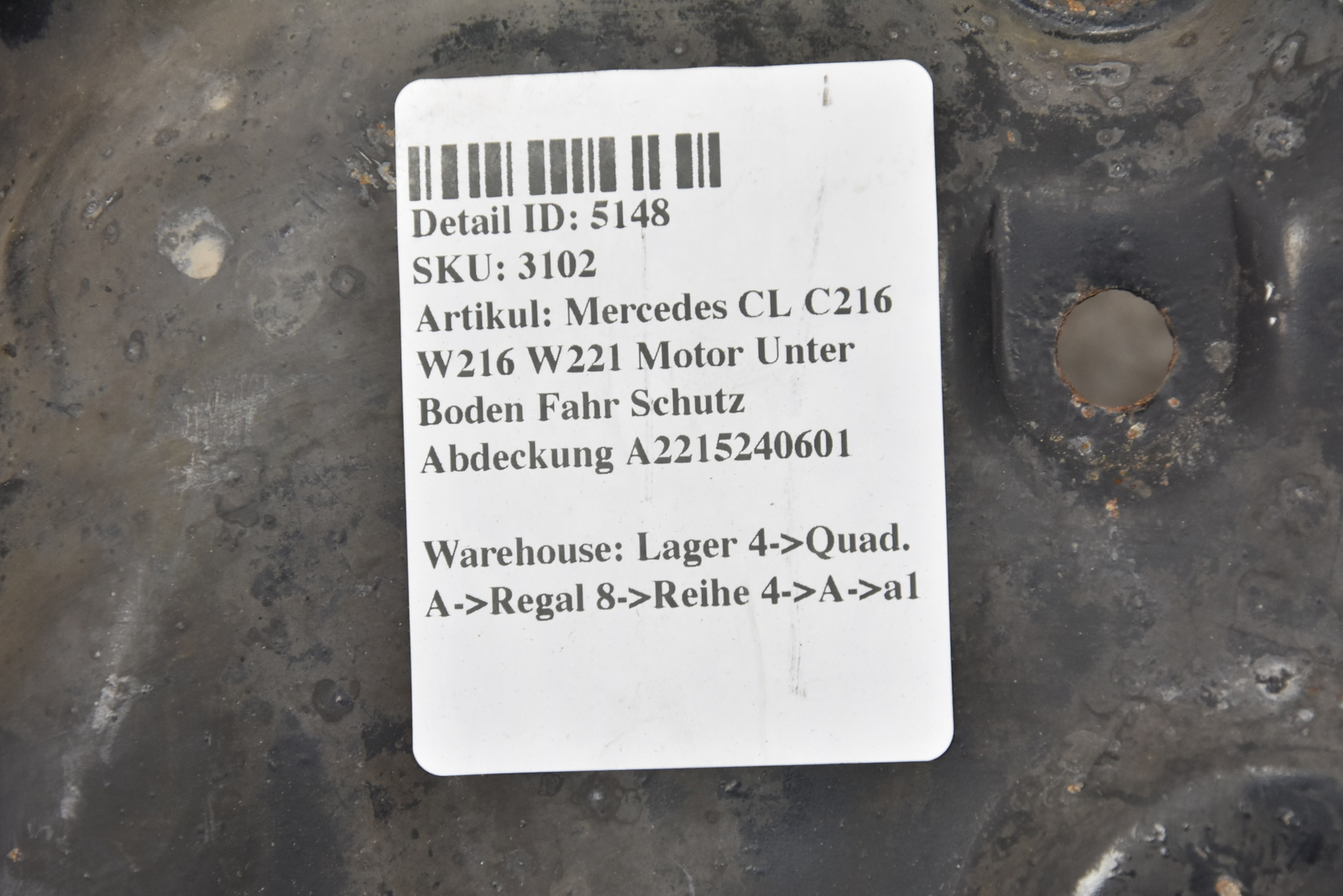 MERCEDES S Class W221 Stall Underbody Motor Unterfahr Protection ...