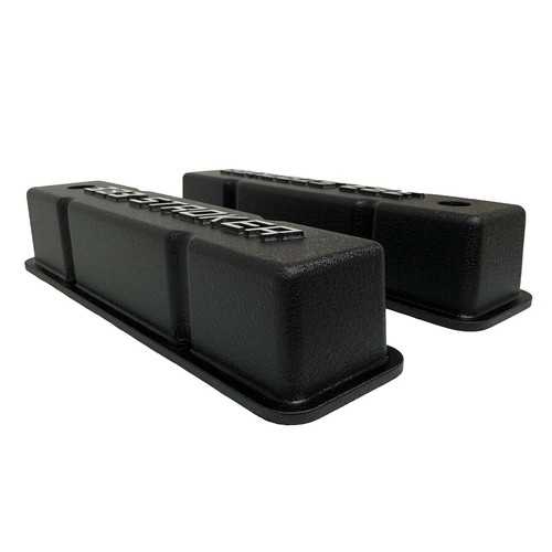 383 STROKER Chevy Valve Covers Black - SBC Tall Raised Logo - Ansen USA ...