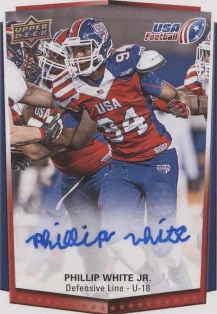 2015 Upper Deck USA Football - U-18 Phillip White Jr. #54 Autographs ...