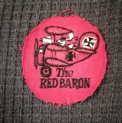 RED BARON "RED" VINTAGE CHEESE CLOTH 1950'S NOS PATCH RARE Swatch, Snoopy, Pilot | eBay