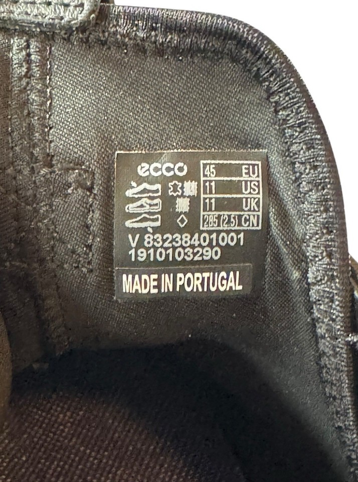 Ecco Exostrike Phorene Black Leather Low Sneakers Shoes Boots Men' s ...