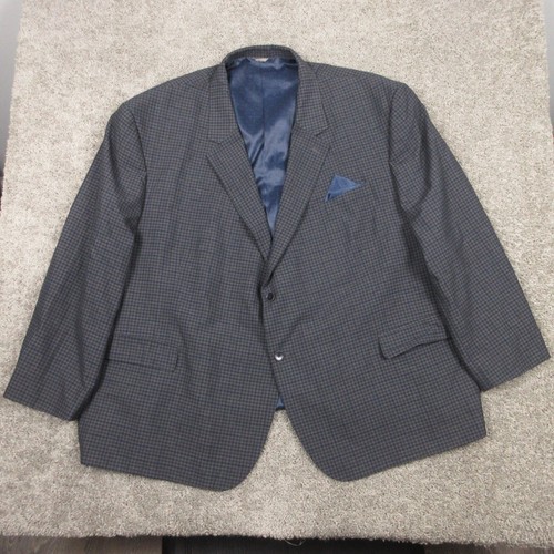 Oak Hill Jacket Mens 5XL 62/64 R Gray Check Wool Blazer DXL Business ...