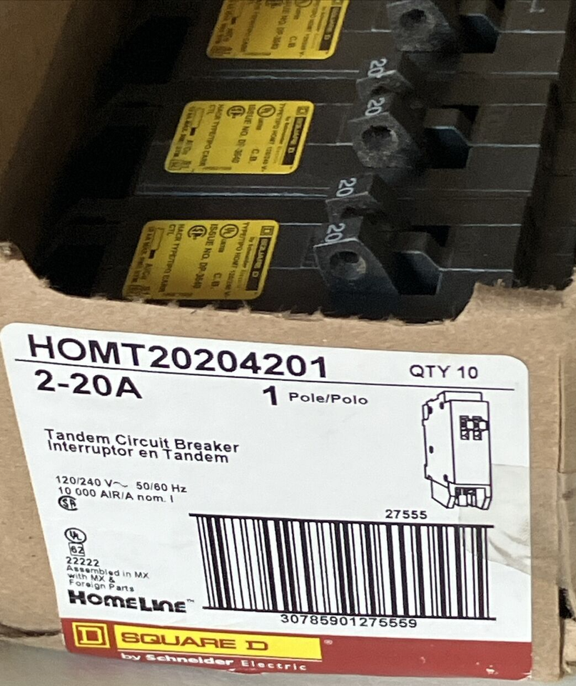 HOMT2020 / HOMT20204201 Square D Twin 20/20 1 Pole Tandem Circuit ...