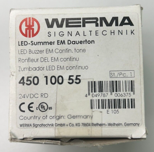 Werma 450.100.55 EM Continuous Tone LED Buzzer 24VDC - Red for sale ...