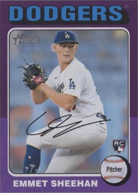 2024 Topps Heritage Mini - Rookies Emmet Sheehan #187 Purple Border ...