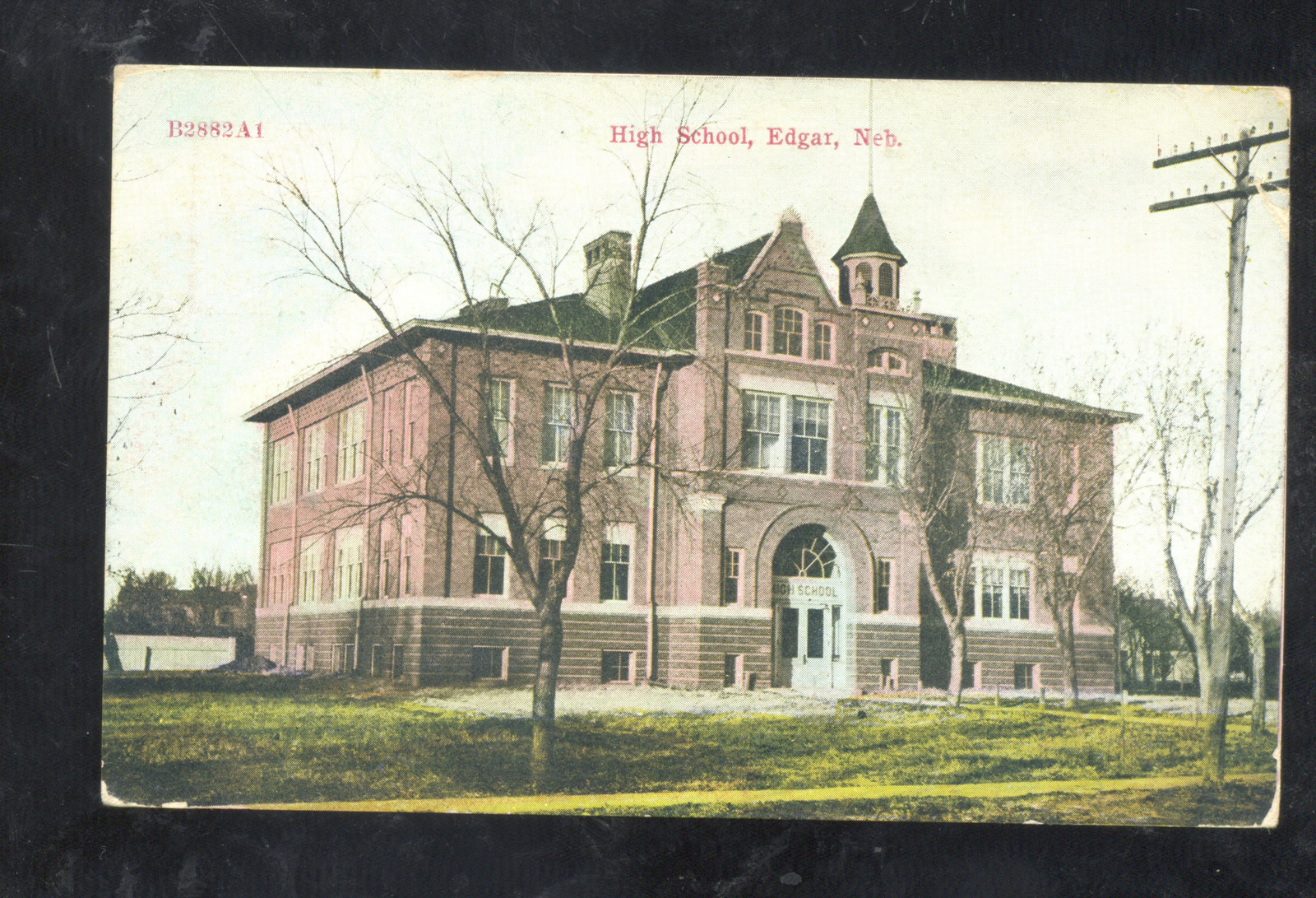 EDGAR NEBRASKA HIGH SCHOOL BUILDING VINTAGE POSTCARD | eBay