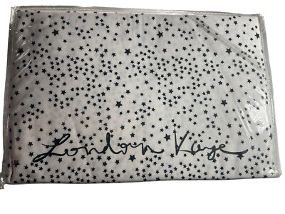 London Kaye Black Stars On White Dreamy Night Twin Size Sheet 3 Piece ...