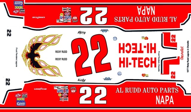 #22 Ricky Rudd 1977 Chevy 1/18th Scale Waterslide Nascar Decals | eBay