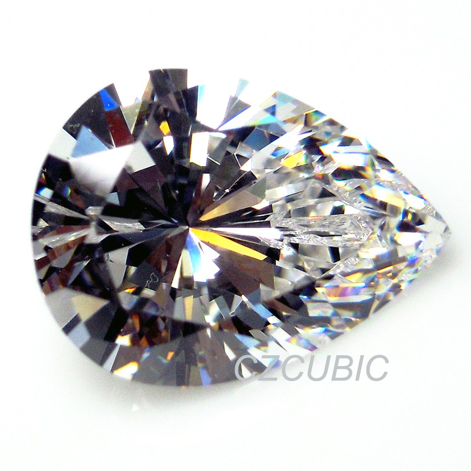 WHITE CUBIC ZIRCONIA SUPER EXCELLENT QUALITY DROP WATER PEAR SHAPE ...