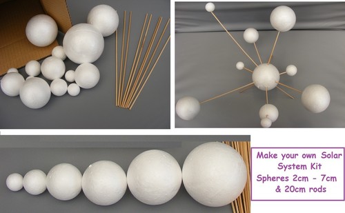 Make Your Own SOLAR SYSTEM STEM Homework Model Kit Set 14 Poly Balls ...