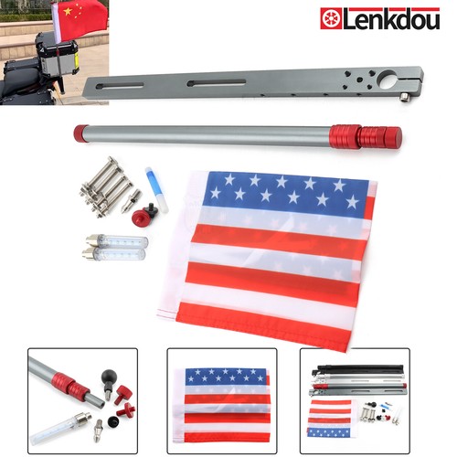 Motorcycle USA Flag Pole Mount Universal Bike Luggage Rack Mount Kits ...