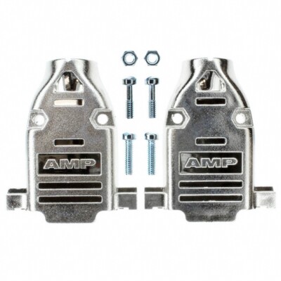 QTY (4) 15 POSITION 2-PIECE DSUB METAL BACKSHELL KITS DB-15 180-DEG ...